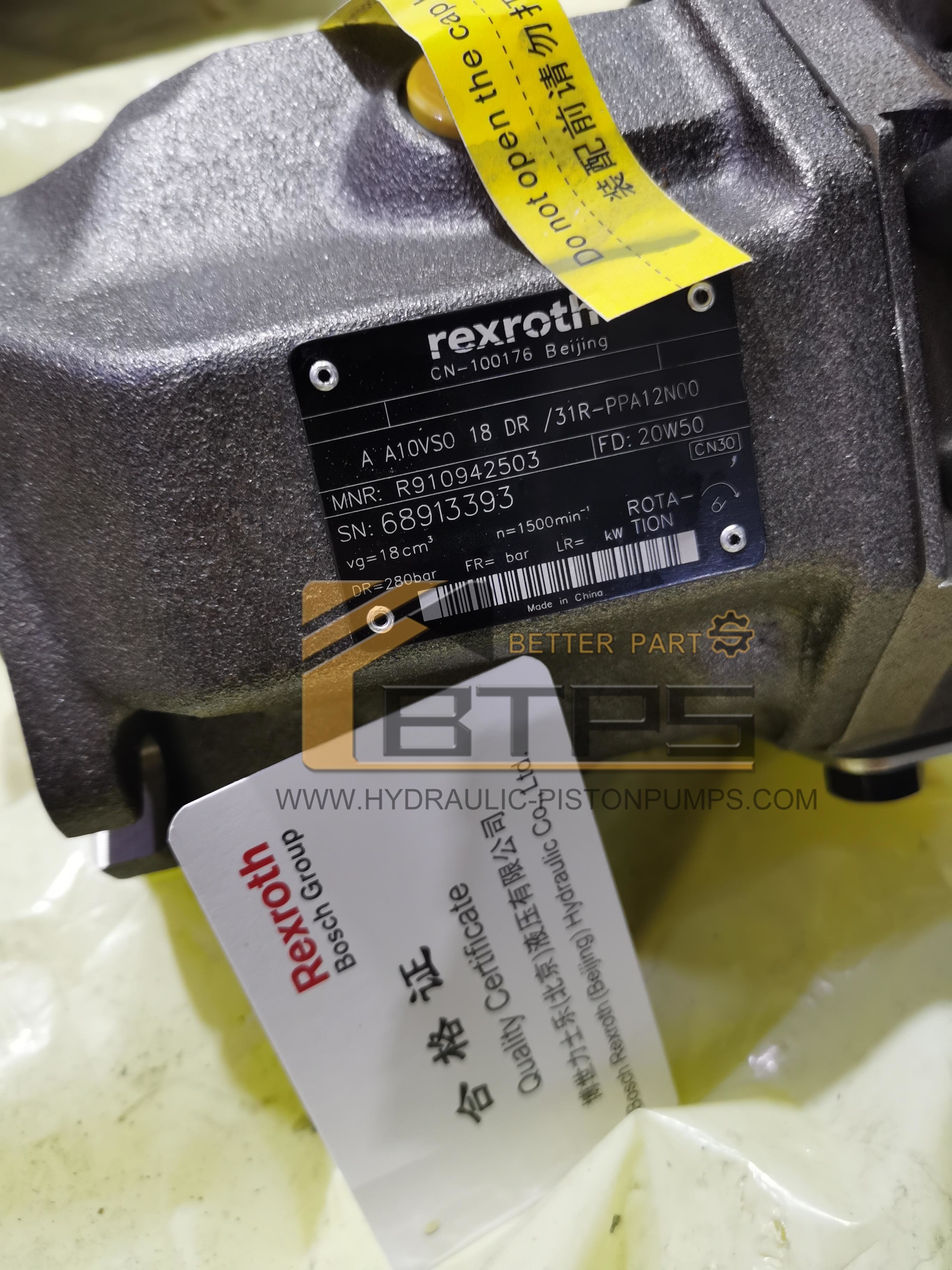 Rexroth Axial Piston Pump A A10VSO18DR 31R-PPA12N00 Hydraulic Piston Pump